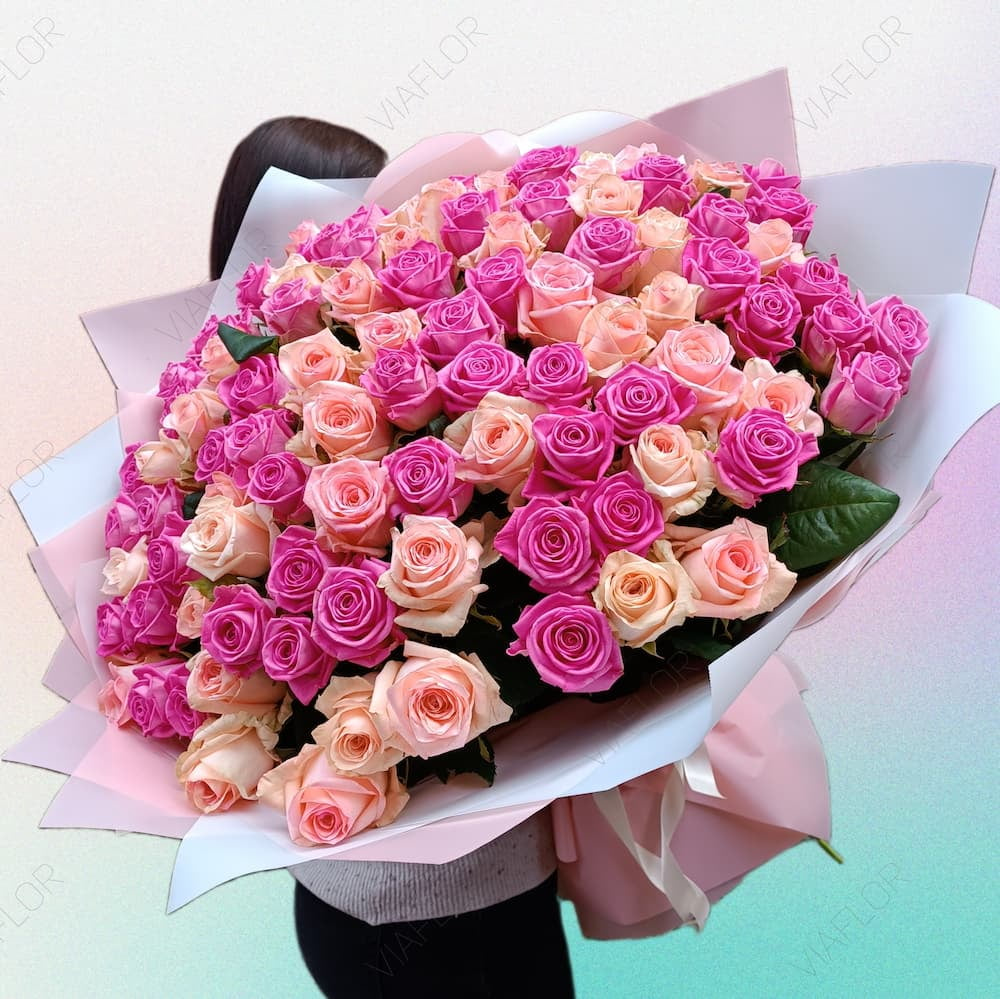 101 роза Харьков - купить букет с доставкой | VIAFLOR